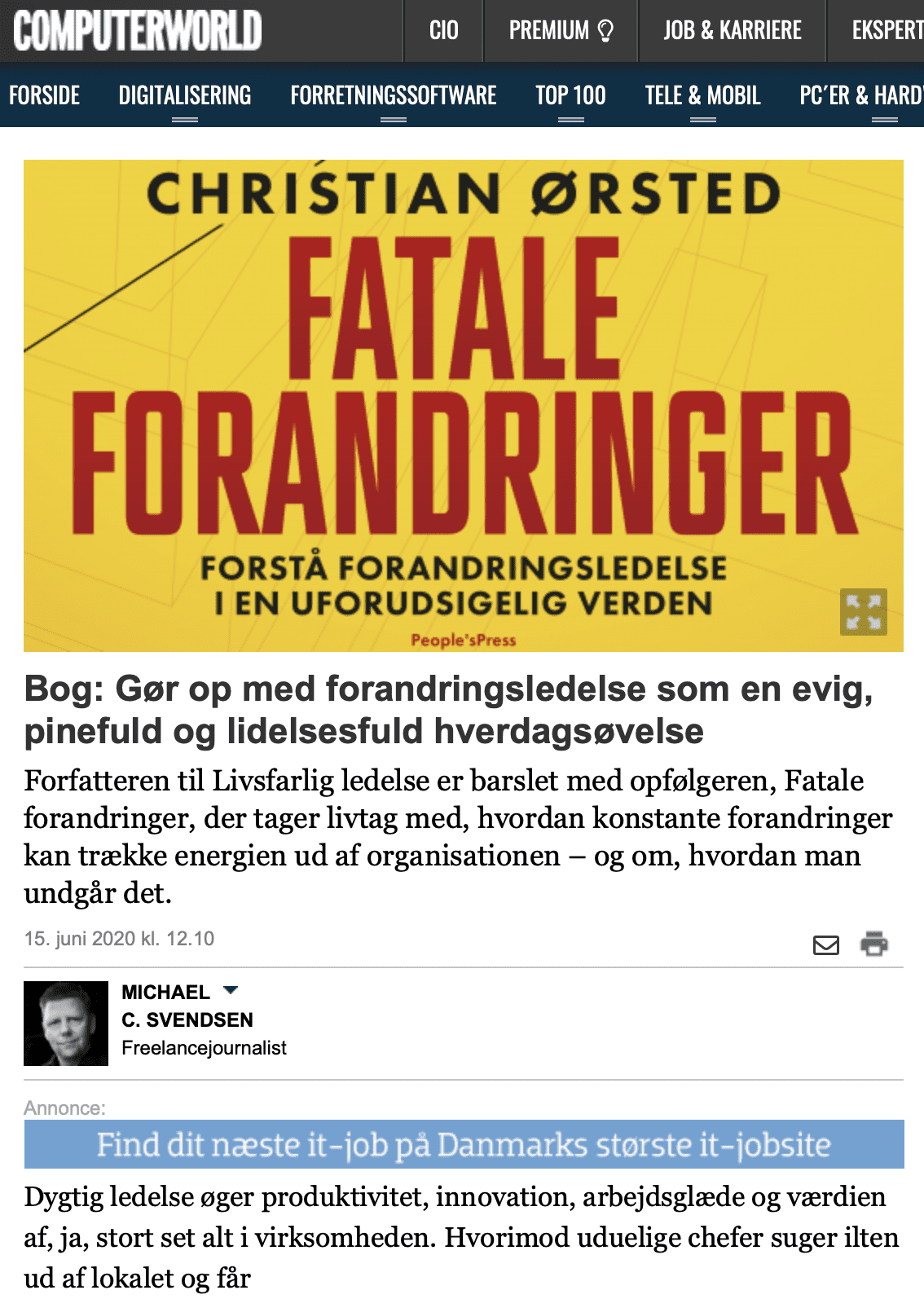 Computerworld: Bog gør op med forandringsledelse som en evig, pinefuld ...